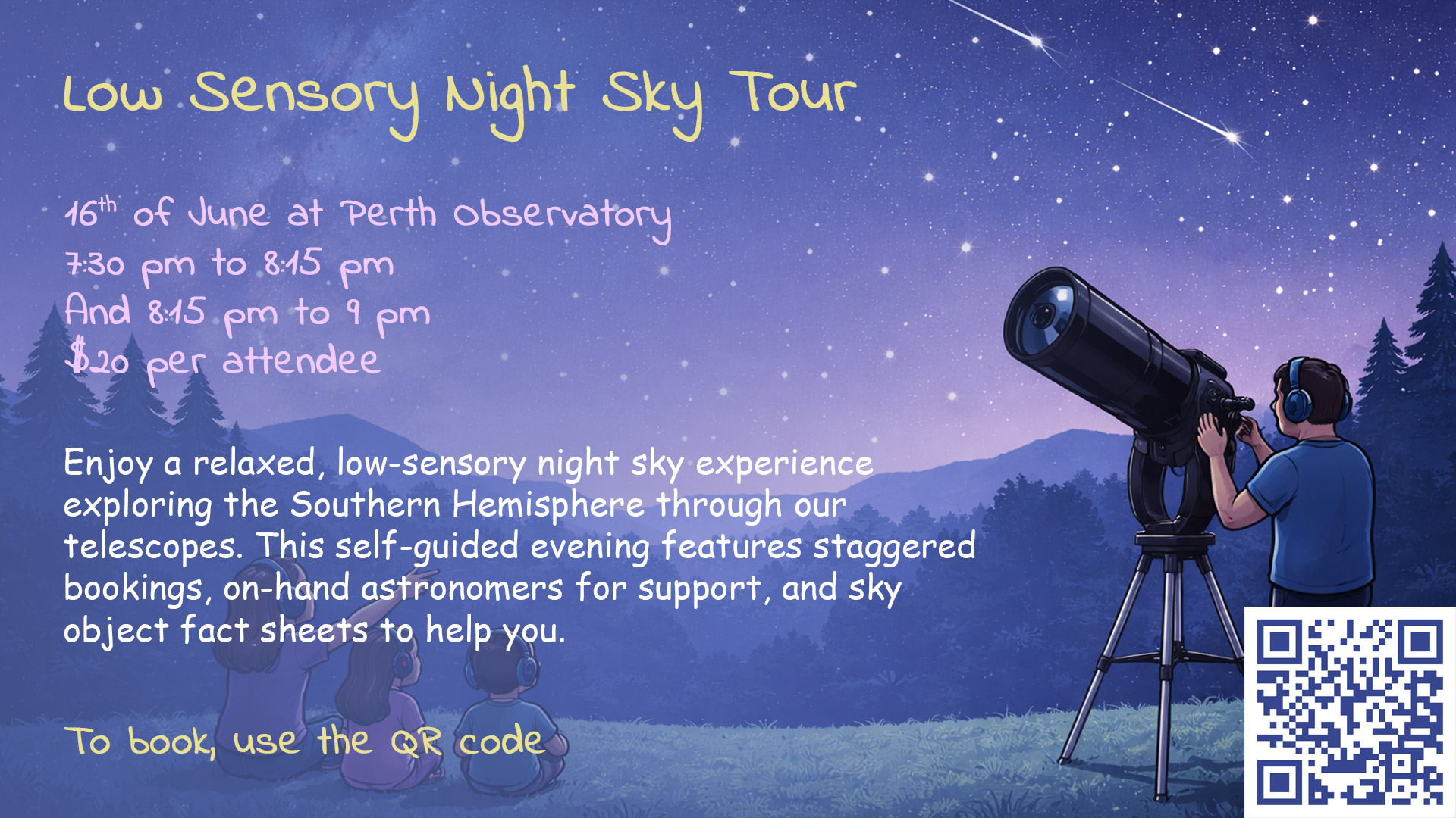 Low Sensory Night Sky Tour - Perth Observatory